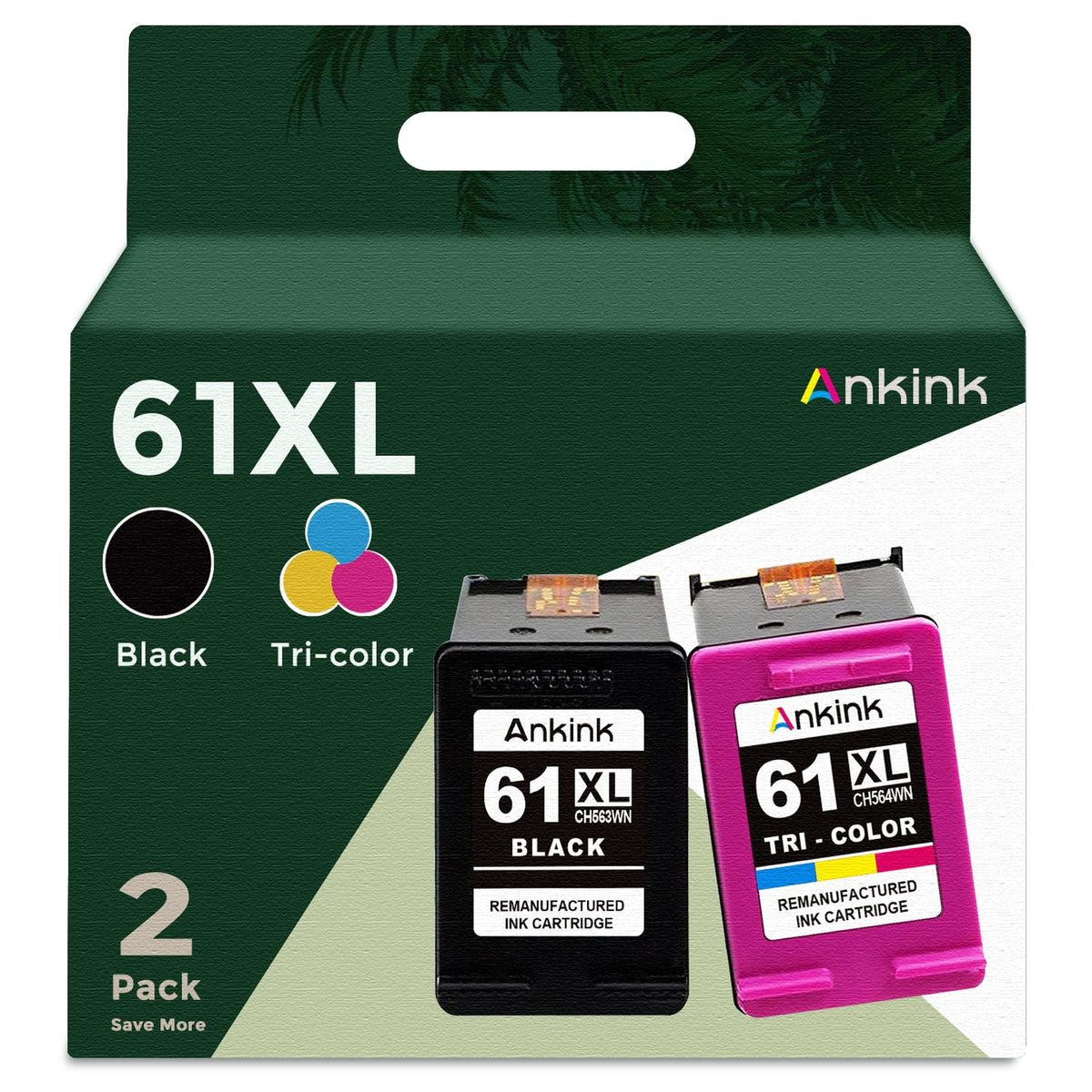 ANKINK compatible HP 61 XL Black Color Combo Ink Cartridges, 2 PACK ...